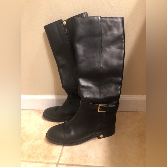 Tory Burch | Shoes | Tory Burch Womens Brooke 25mm Black Leather Riding ...